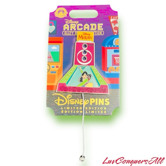 Disney | Accessories | Rare Disney Parks Mulan Alley Bowler Arcade Pin ...